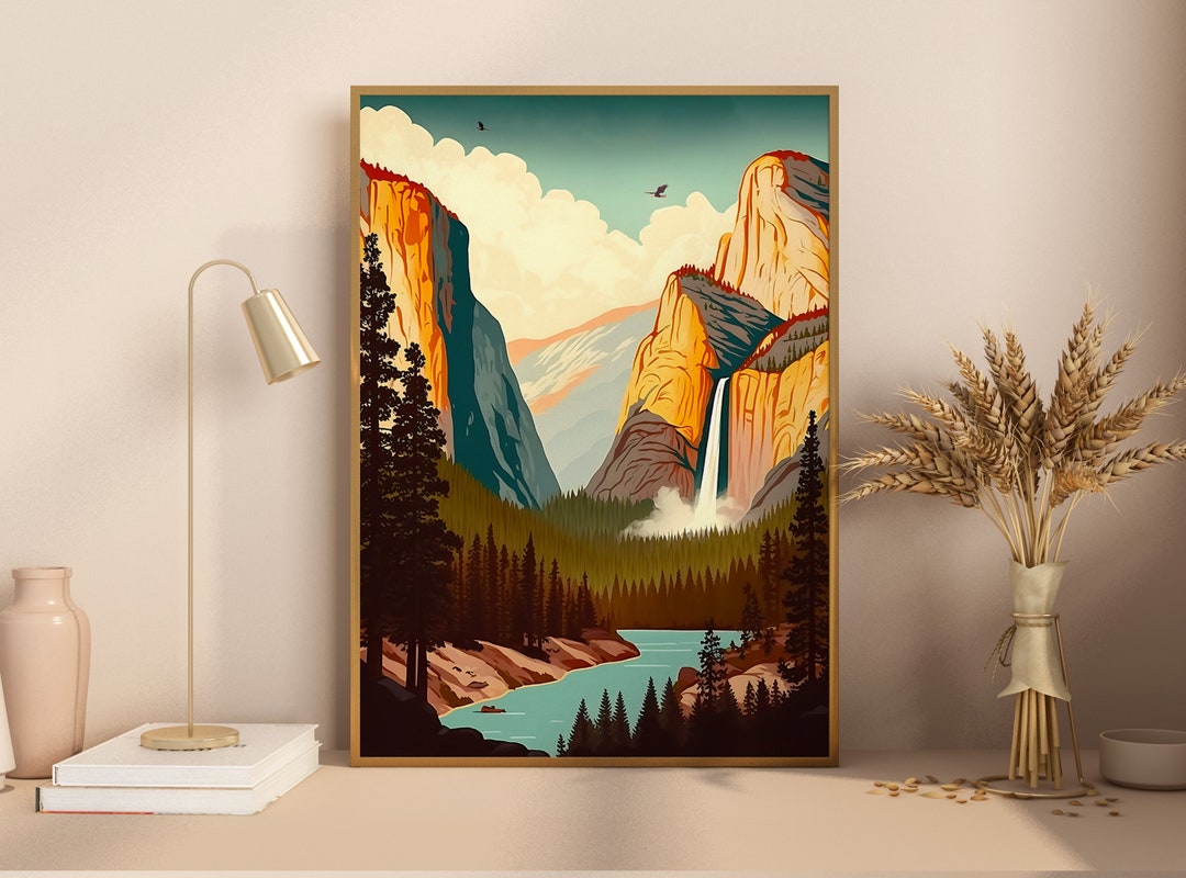 Yosemite Print | National Park Poster | Yosemite Wall Art | Digital ...