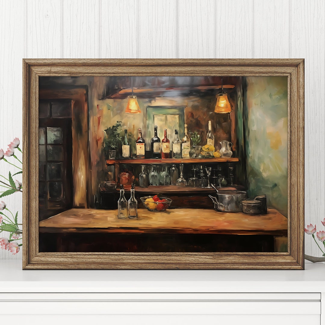 Vintage Bar Print, Bar Wall Art, Kitchen Print, Vintage Wall Art ...