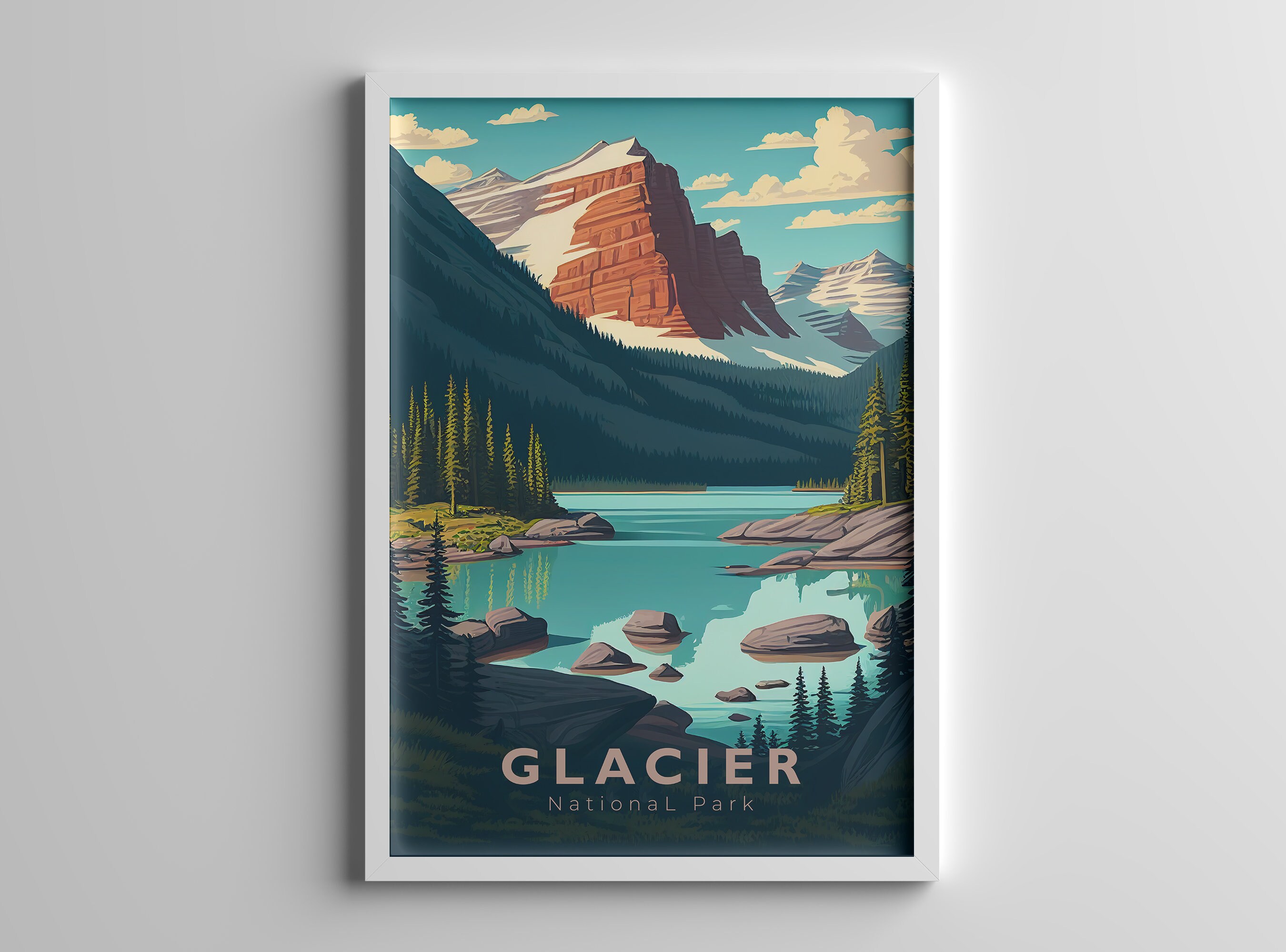 Glacier National Park Print, Travel Prints | Glacier Park Poster ...