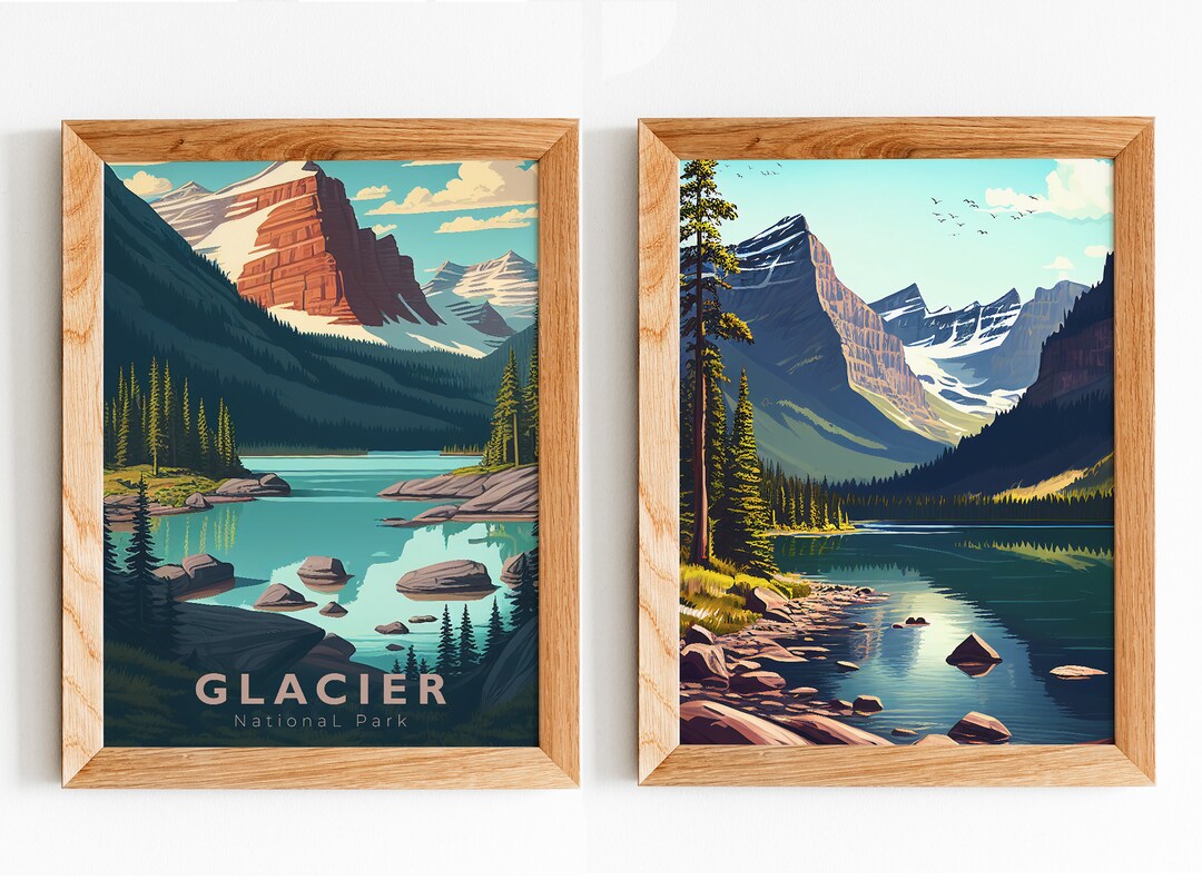 Glacier National Park Print, Travel Prints | Glacier Park Poster ...