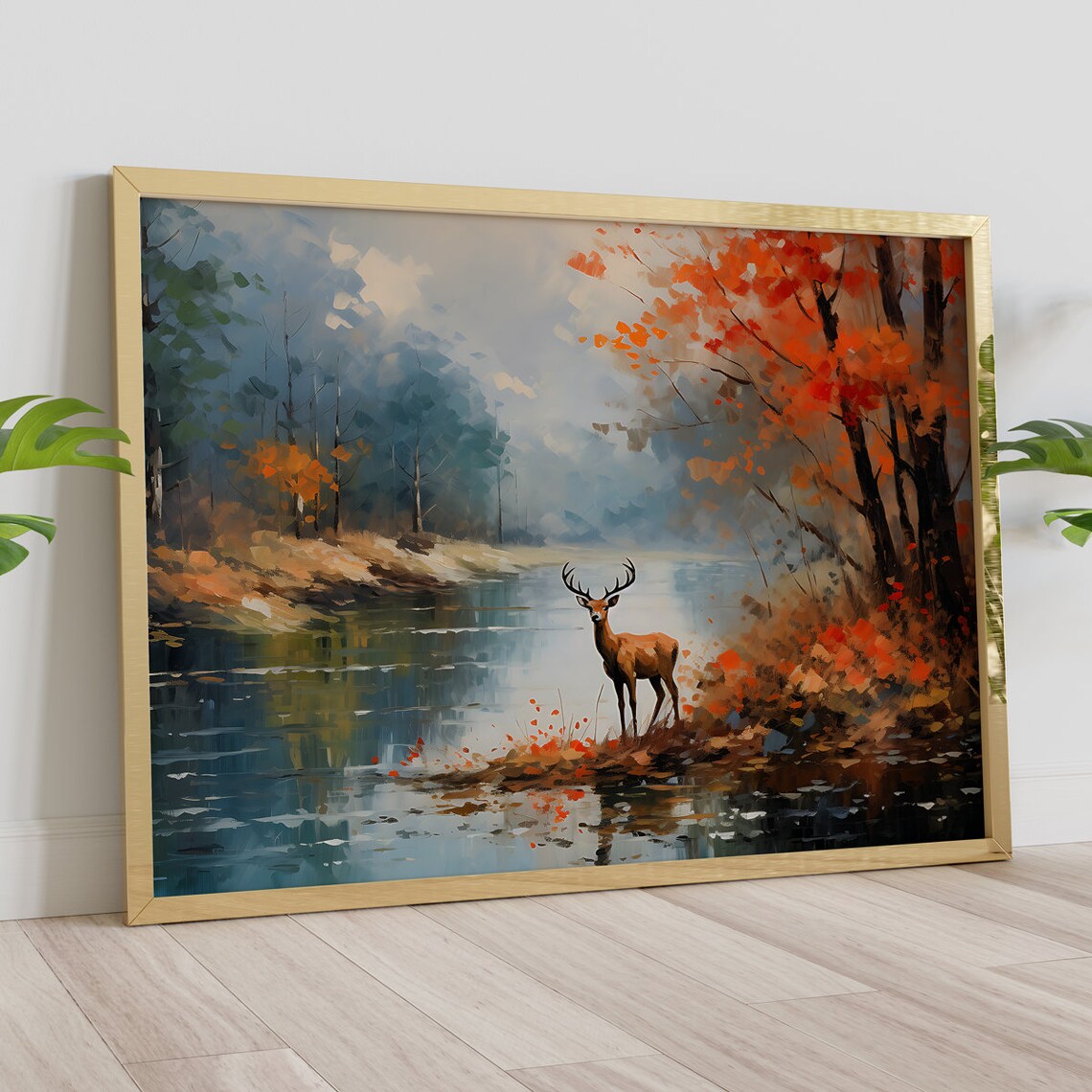 Horizontal Art Print, Fall Horizontal Wall Art, Nature Painting ...