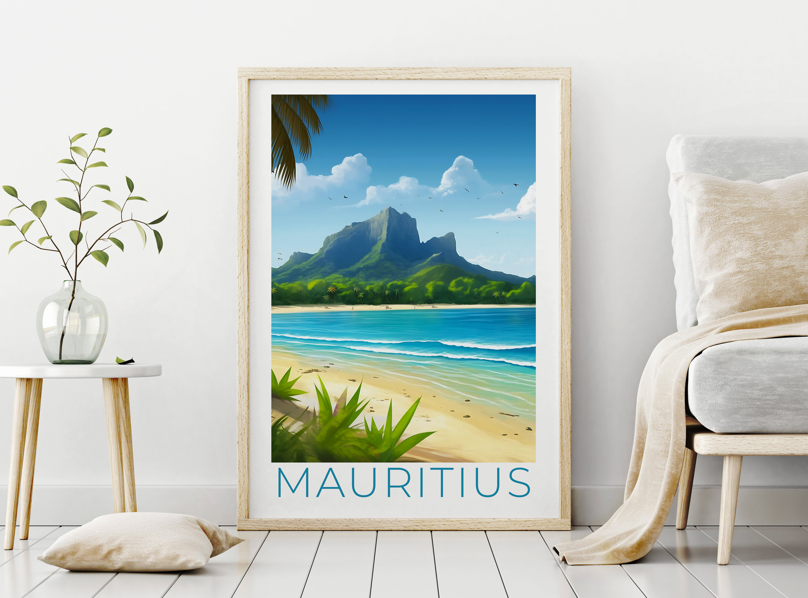 Mauritius Poster, Mauritius Digital Print, Indian Ocean Print, Travel ...