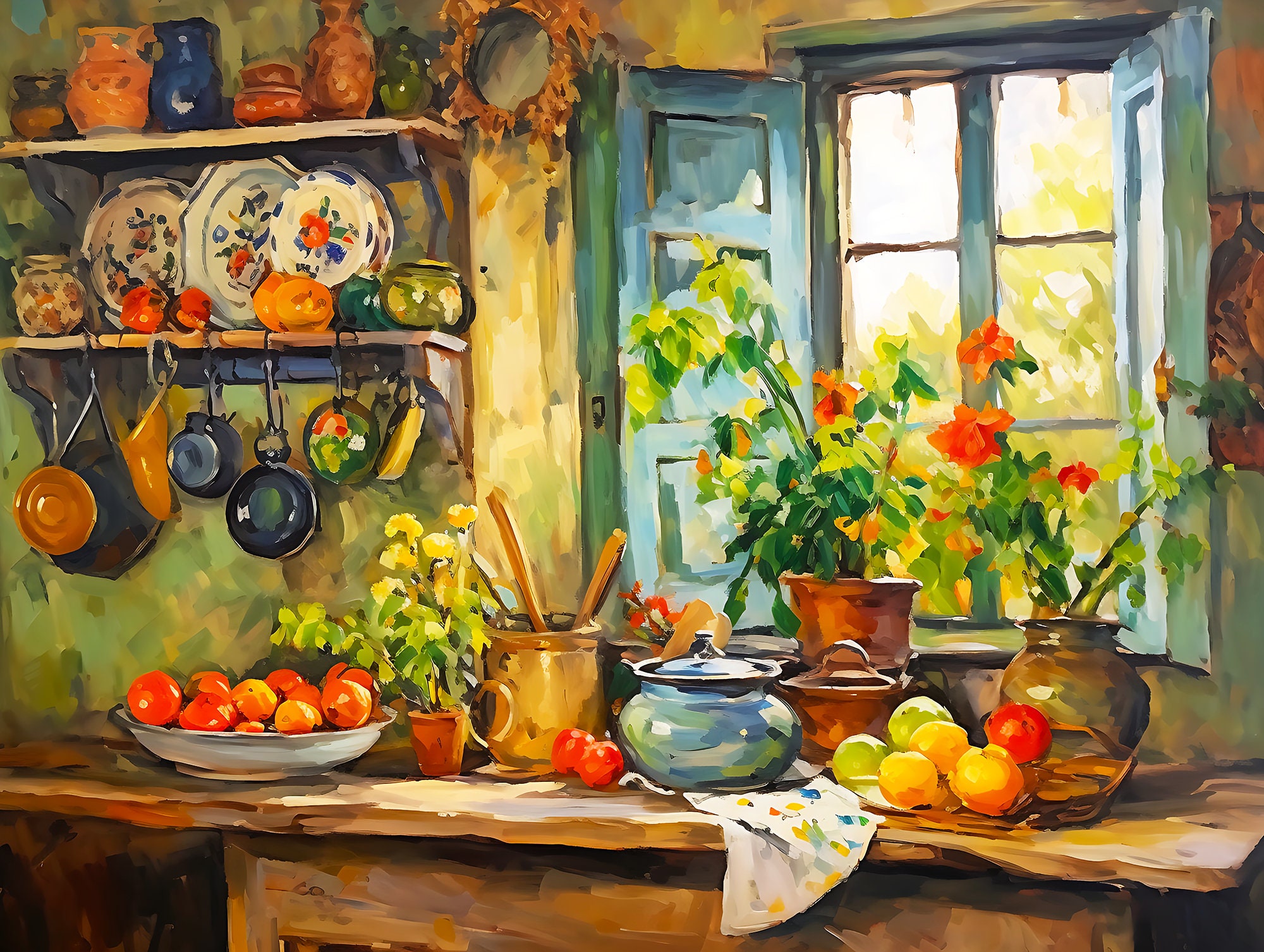 Horizontal Kitchen Print | Wall Art Vintage | Kitchen Digital Art ...