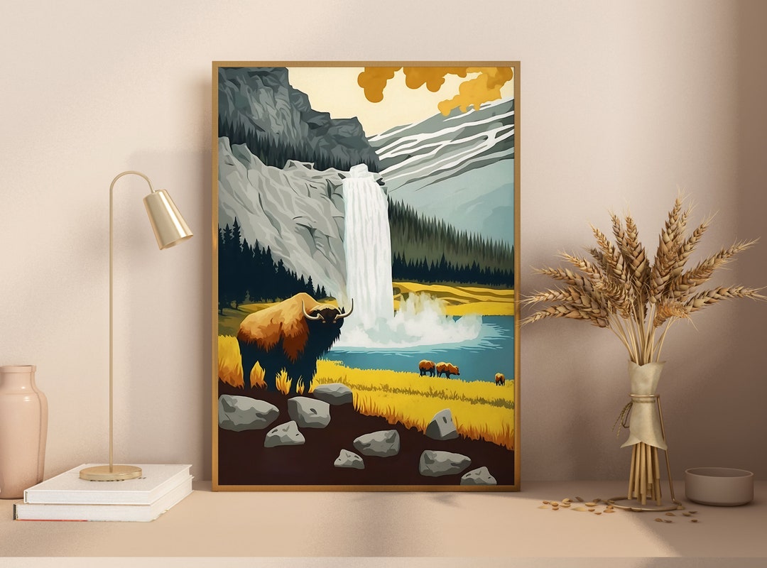 Yellowstone Print | National Park Poster | Yellowstone Wall Art ...