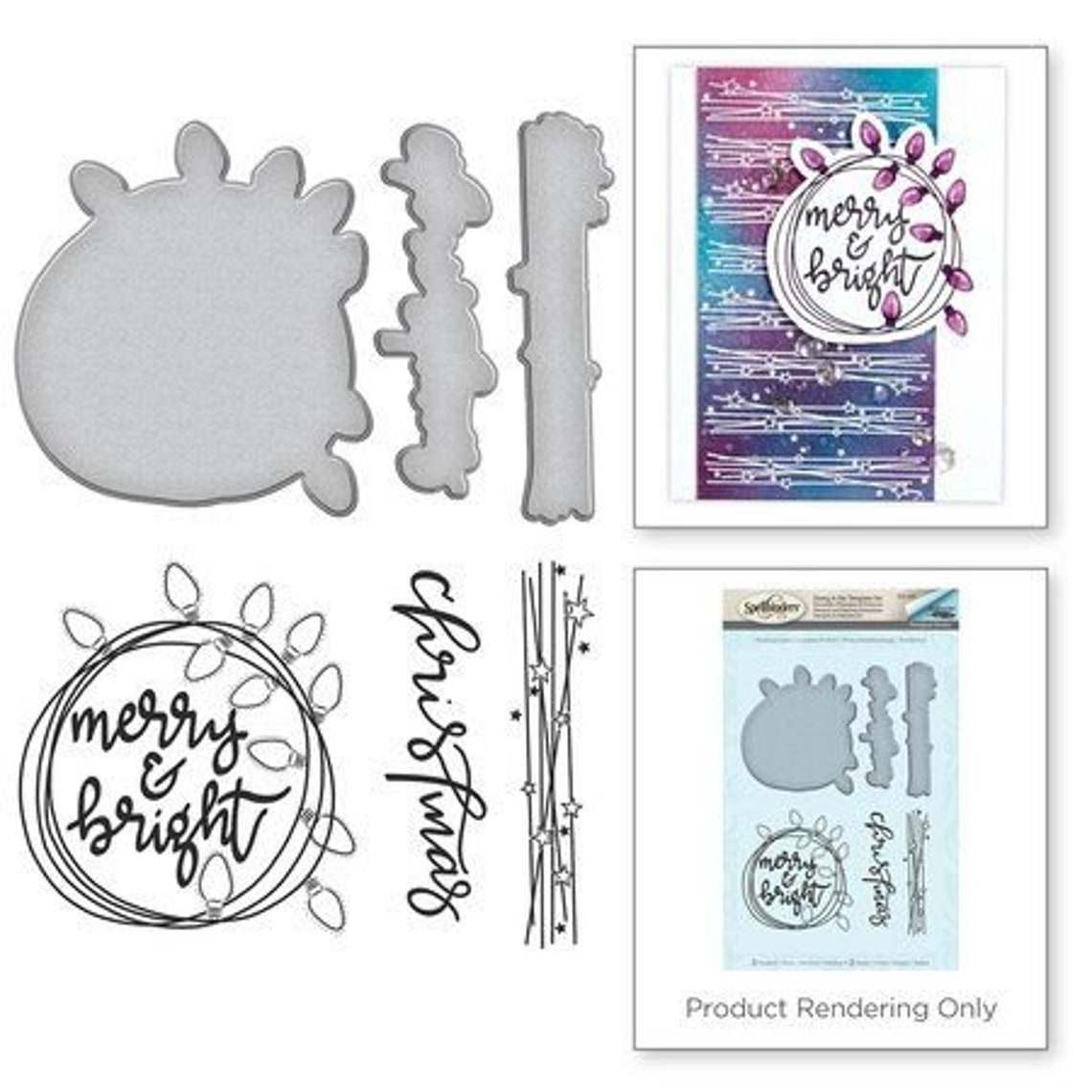 Spellbinders Stamps and Dies Set Merry and Bright Christmas Lights ...
