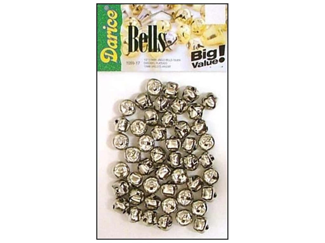 Darice Jingle Bells Silver 1/2" 48 Count | Bells for Crafting | Card ...