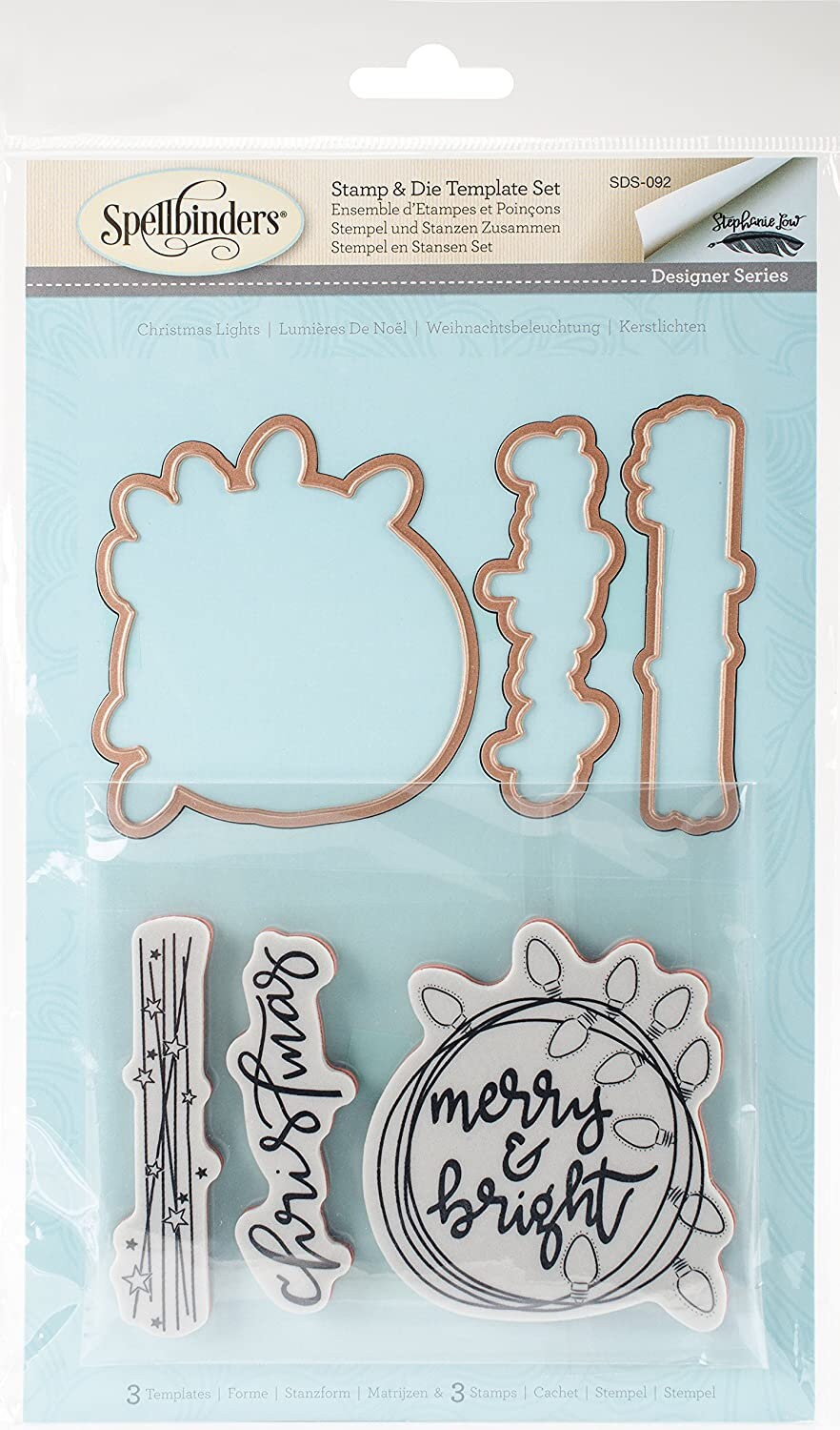 Spellbinders Stamps and Dies Set Merry and Bright Christmas Lights ...