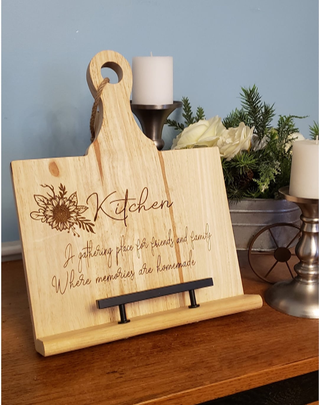 Cookbook Stand, Cookbook Holder, Kitchen Tablet Stand, Personalized ...