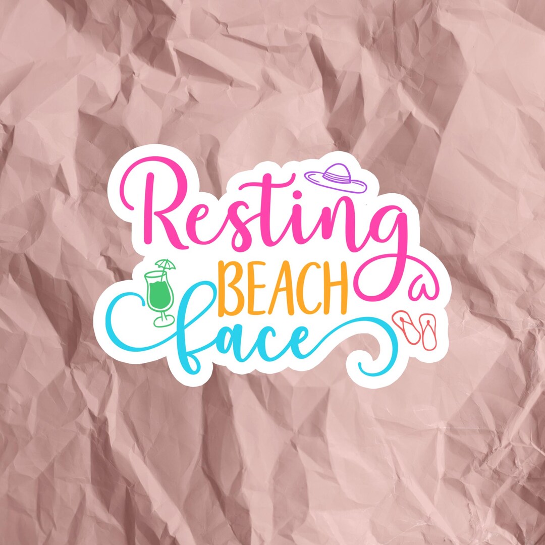 Resting Beach Face, Vinyl Stickers, Funny Stickers, Laptop Stickers ...