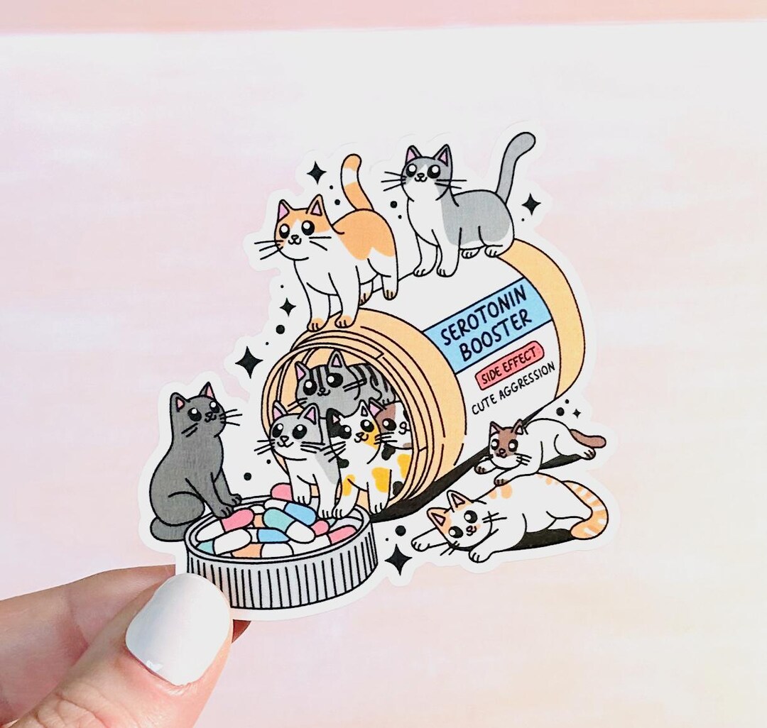 Serotonin Booster Sticker, Vinyl Stickers, Funny Stickers, Laptop ...