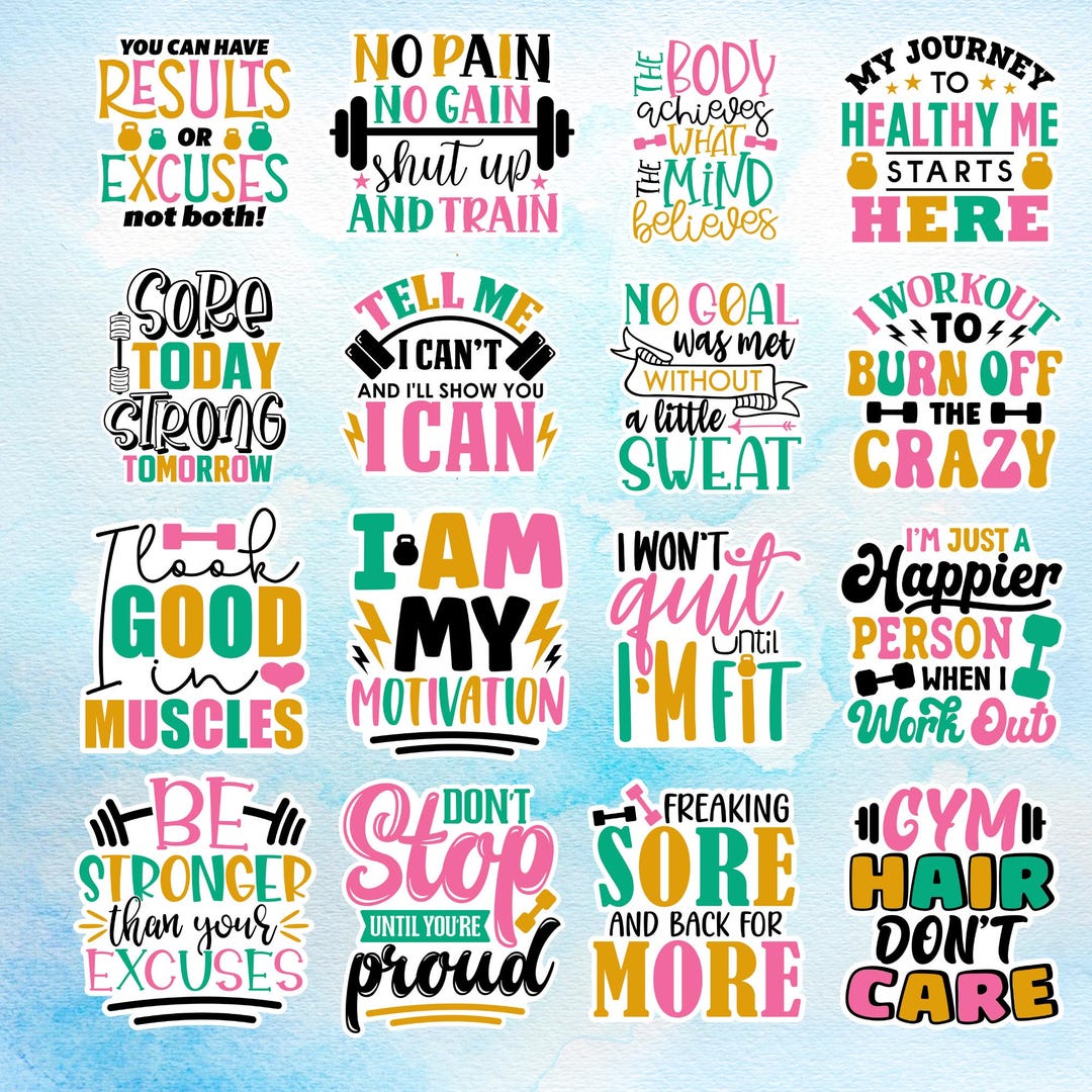 Gym Motivation Stickers, Vinyl Stickers, Funny Stickers, Laptop ...