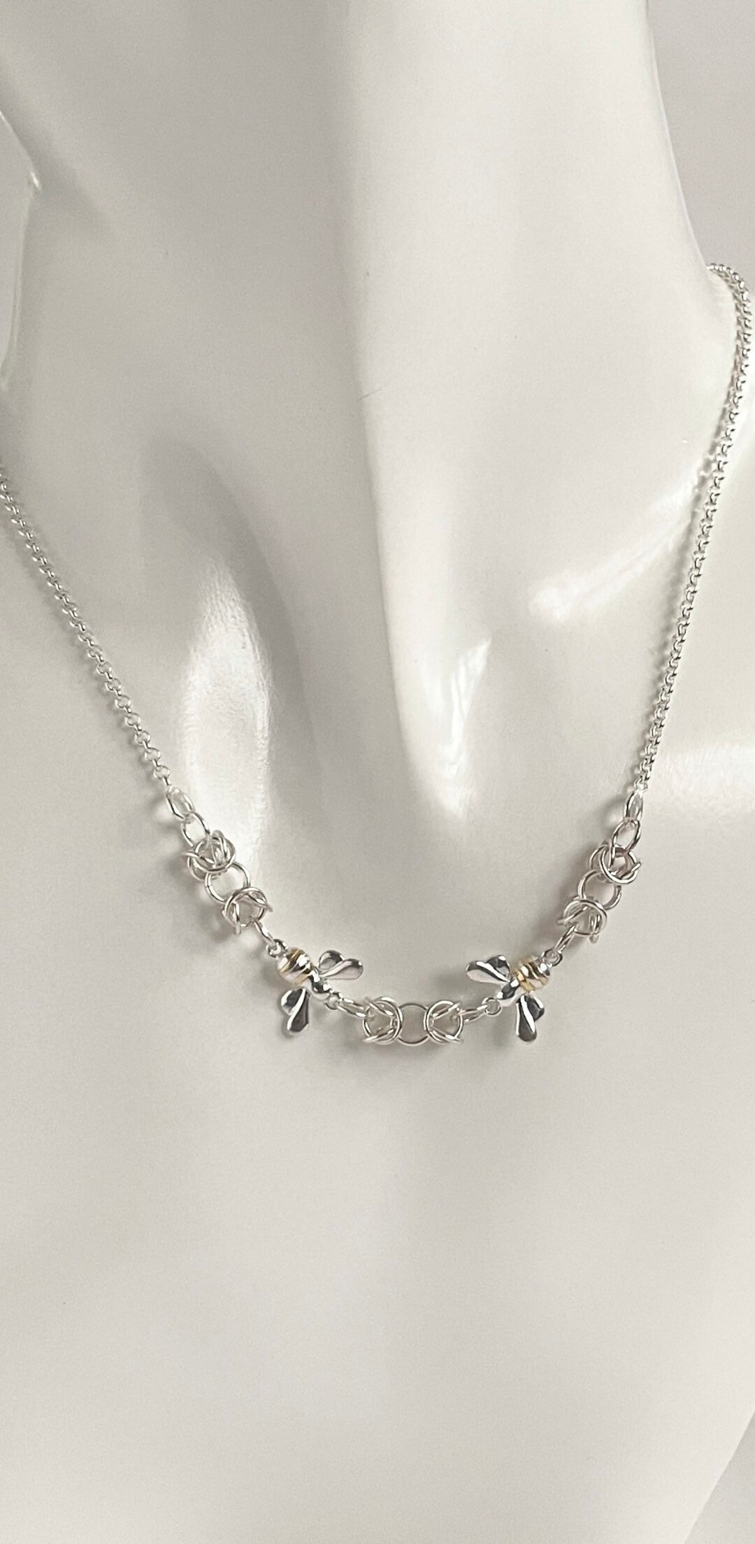 Collar Sterling Silver Bee Wasp Chainmaille Último disponible - Etsy España