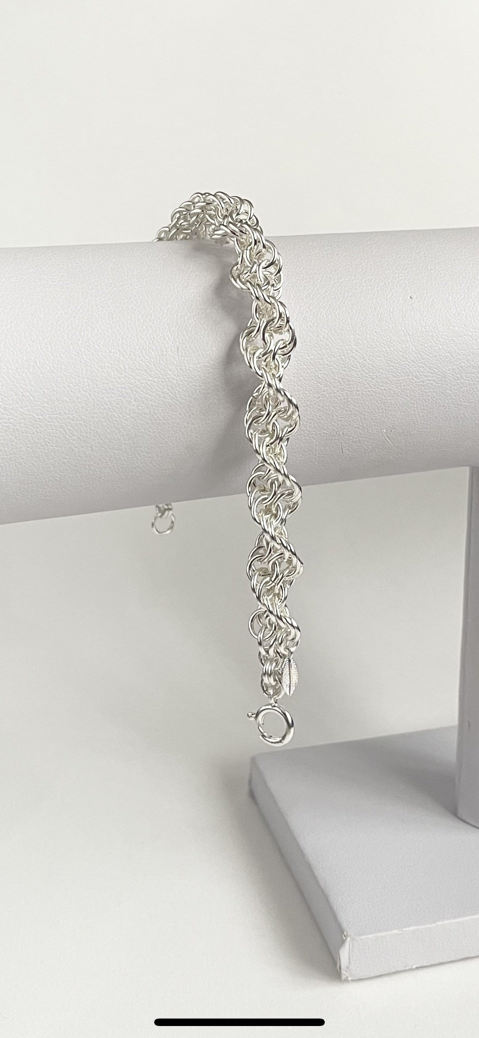 Sterling Silver Spiral Chainmaille Ladies Bracelet | Etsy