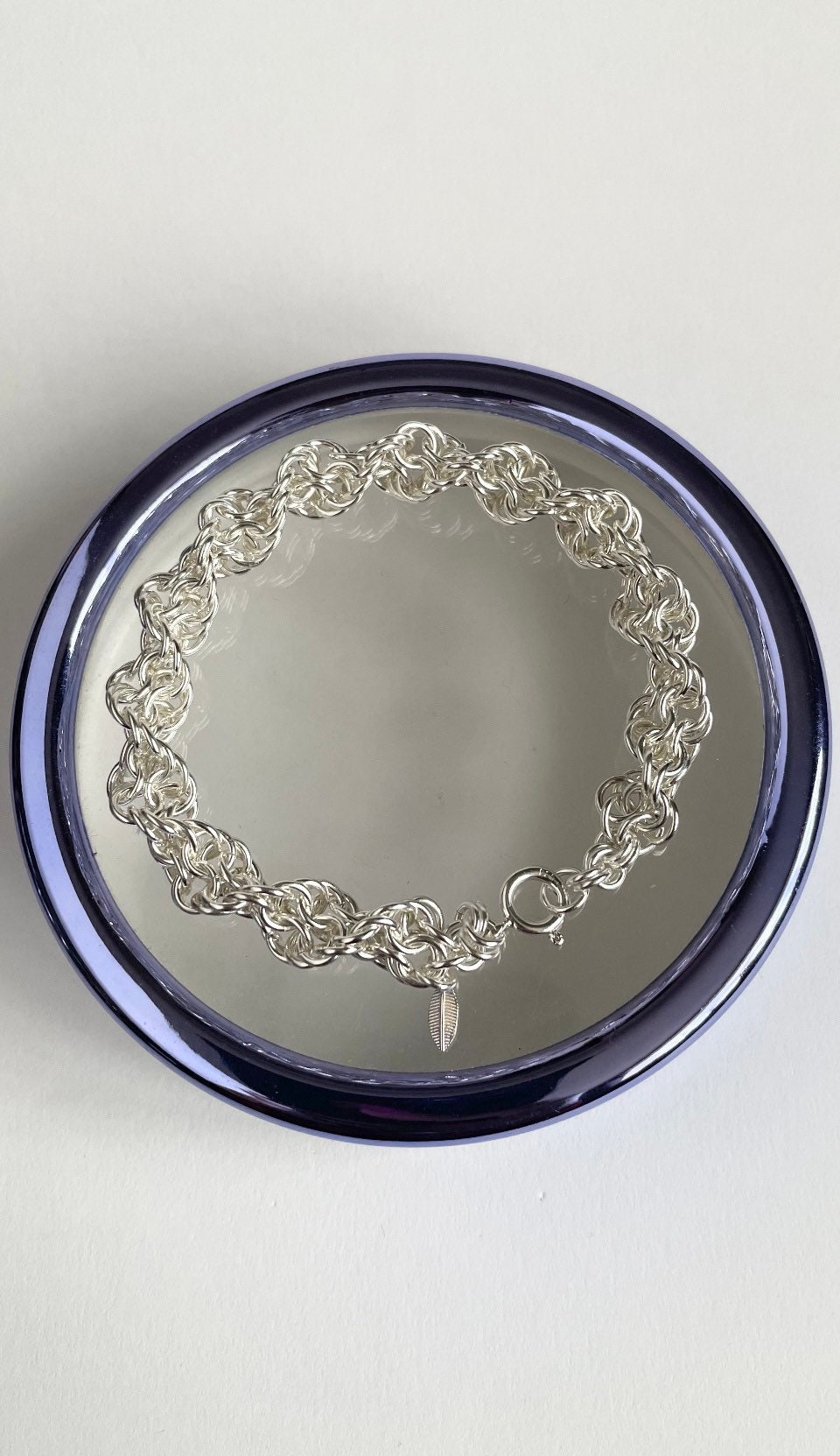 Sterling Silver Spiral Chainmaille Ladies Bracelet | Etsy