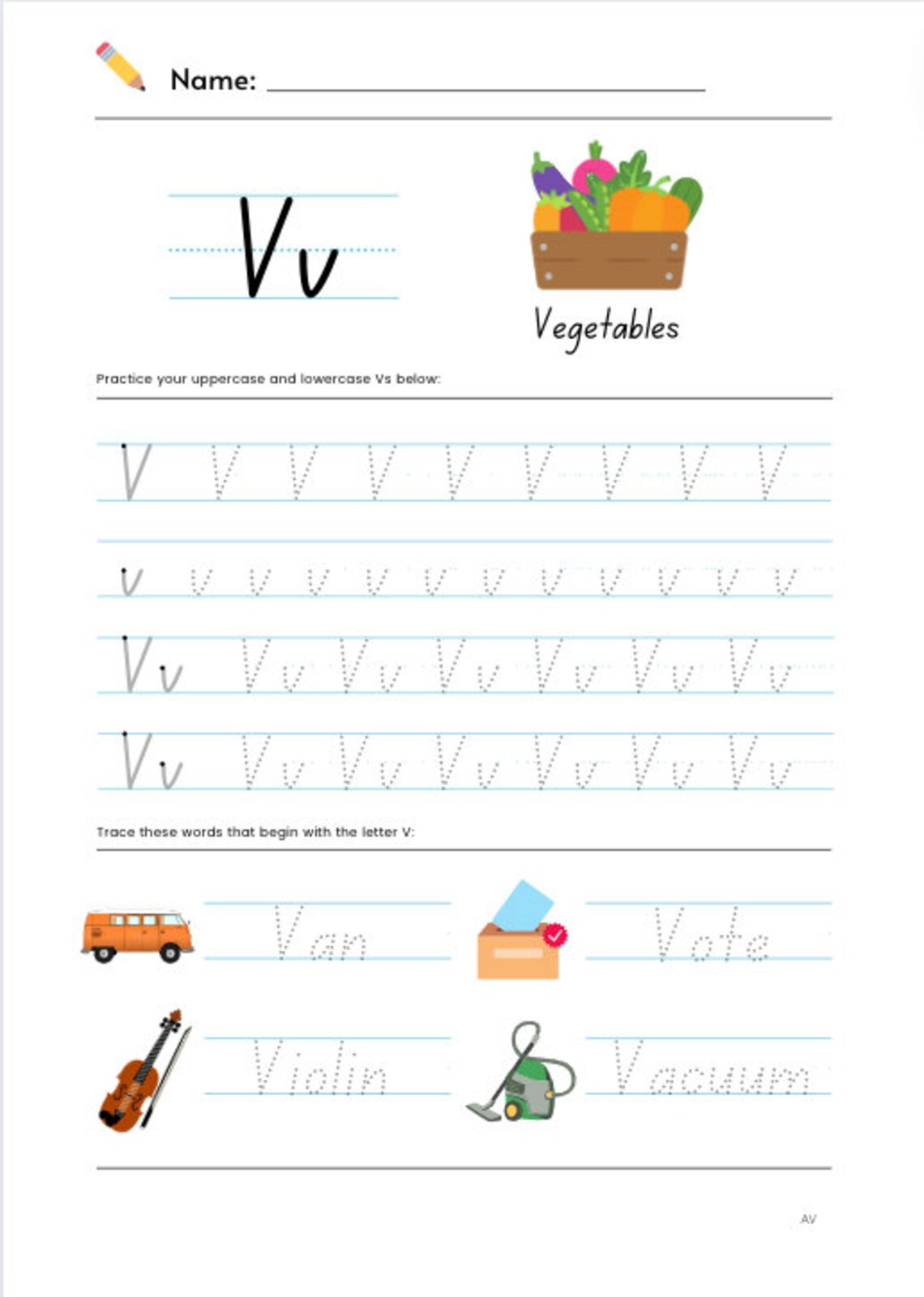 Printable Alphabet Practice Worksheets - Etsy