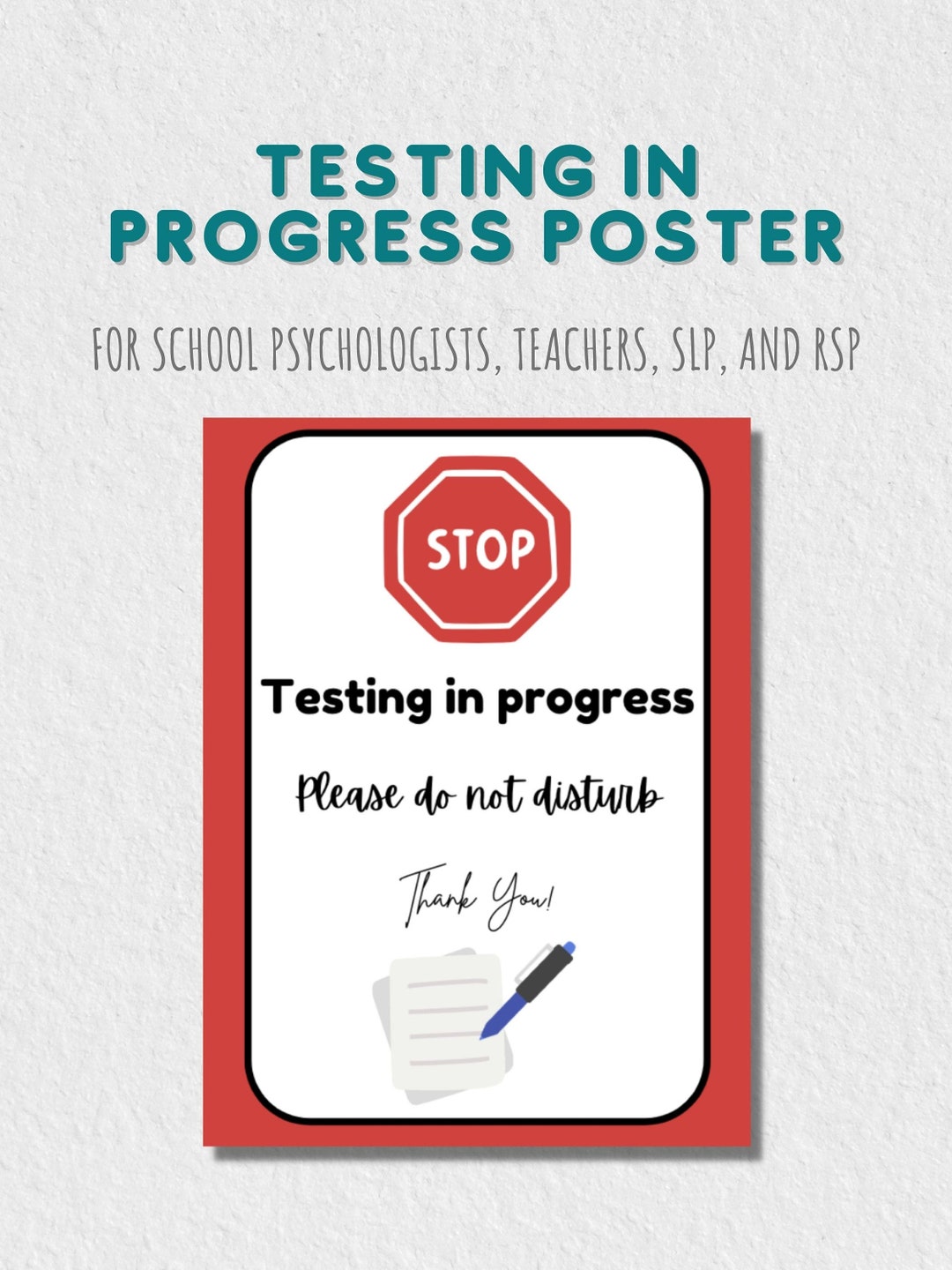 Printable Digital Poster for Office Door Testing in Progress - Etsy