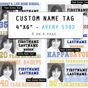CUSTOM Name Tag DIGITAL DOWNLOAD High School Reunion | Etsy