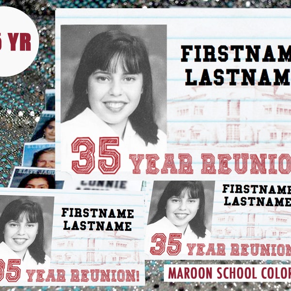 Class Reunion Name Tag Template - Etsy