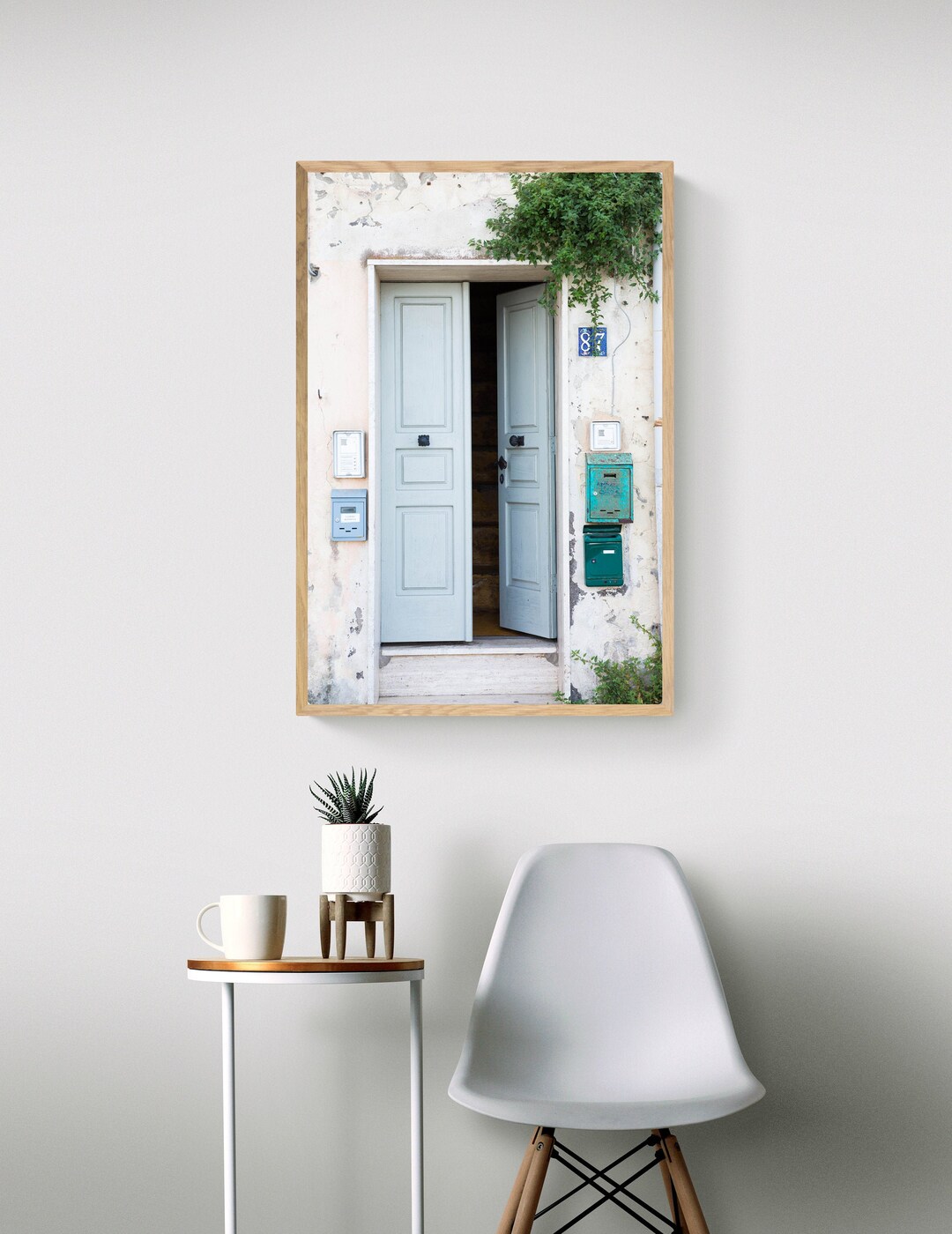 Pastel Blue Door Wall Art, Italy Photography Print, Light Blue Vertical ...