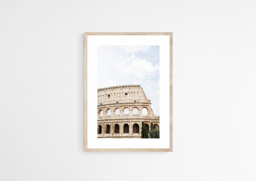 Roman Colosseum Print, Ancient Italy Decor, Rome Photography, Beige ...