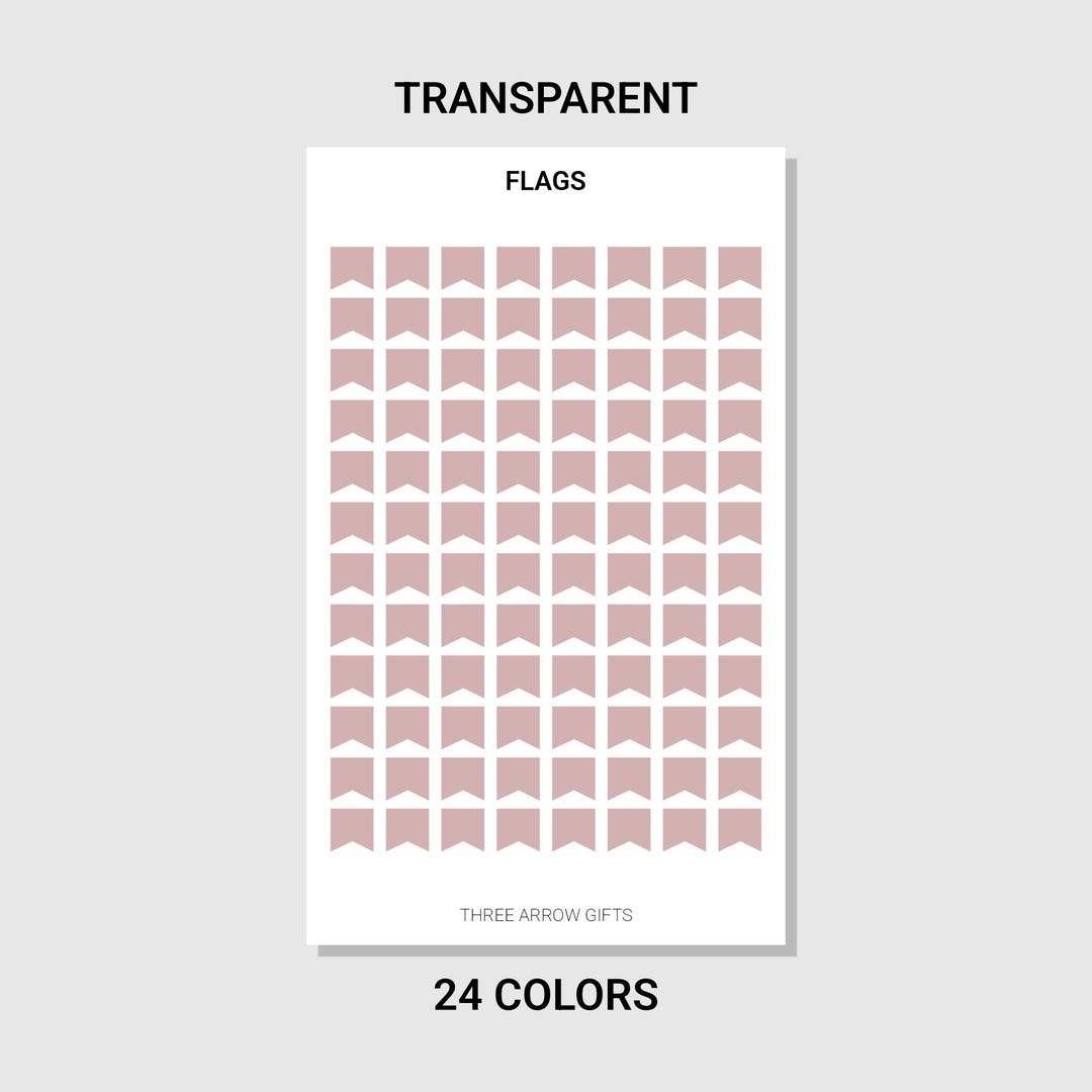 Mini Flag Stickers - Transparent - Minimalist Planner Sticker Sheet - Etsy