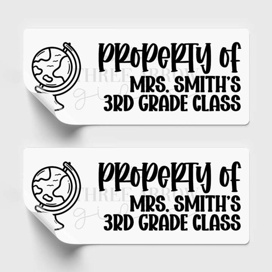 Teacher Classroom Labels Property of Stickers Set of 30, 60, 90 - Etsy
