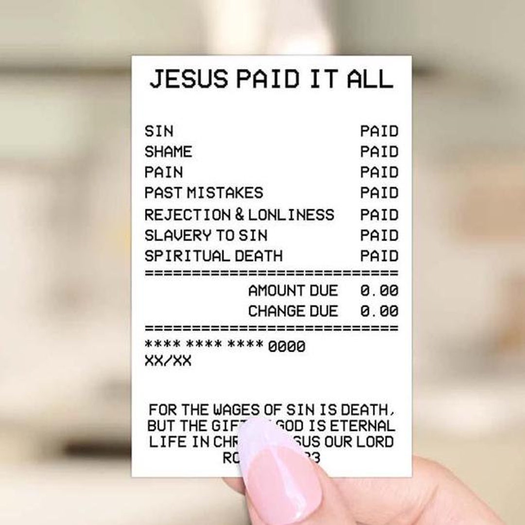 Jesus Paid It All Receipt 3" Bible Sticker - Etsy