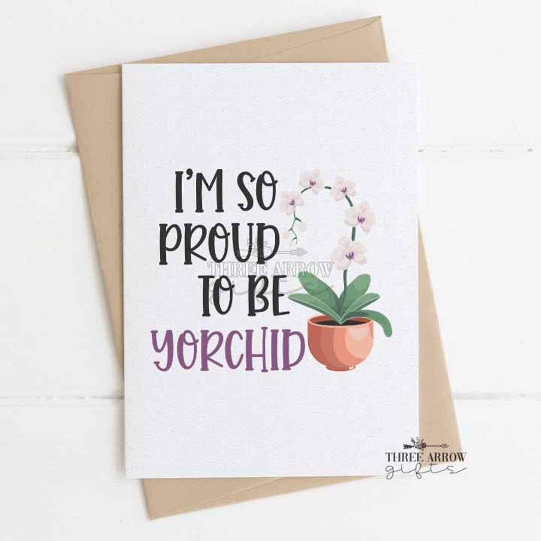 Mother's Day Card so Proud to Be Your Kid Pun Orchids Flower - Etsy