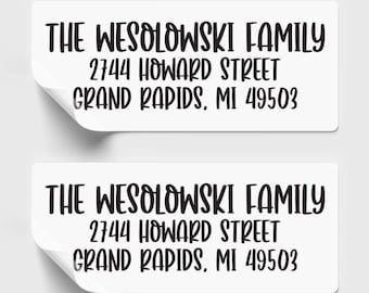 Return Address Labels Personalized Family Calligraphy Mailing Stickers ...