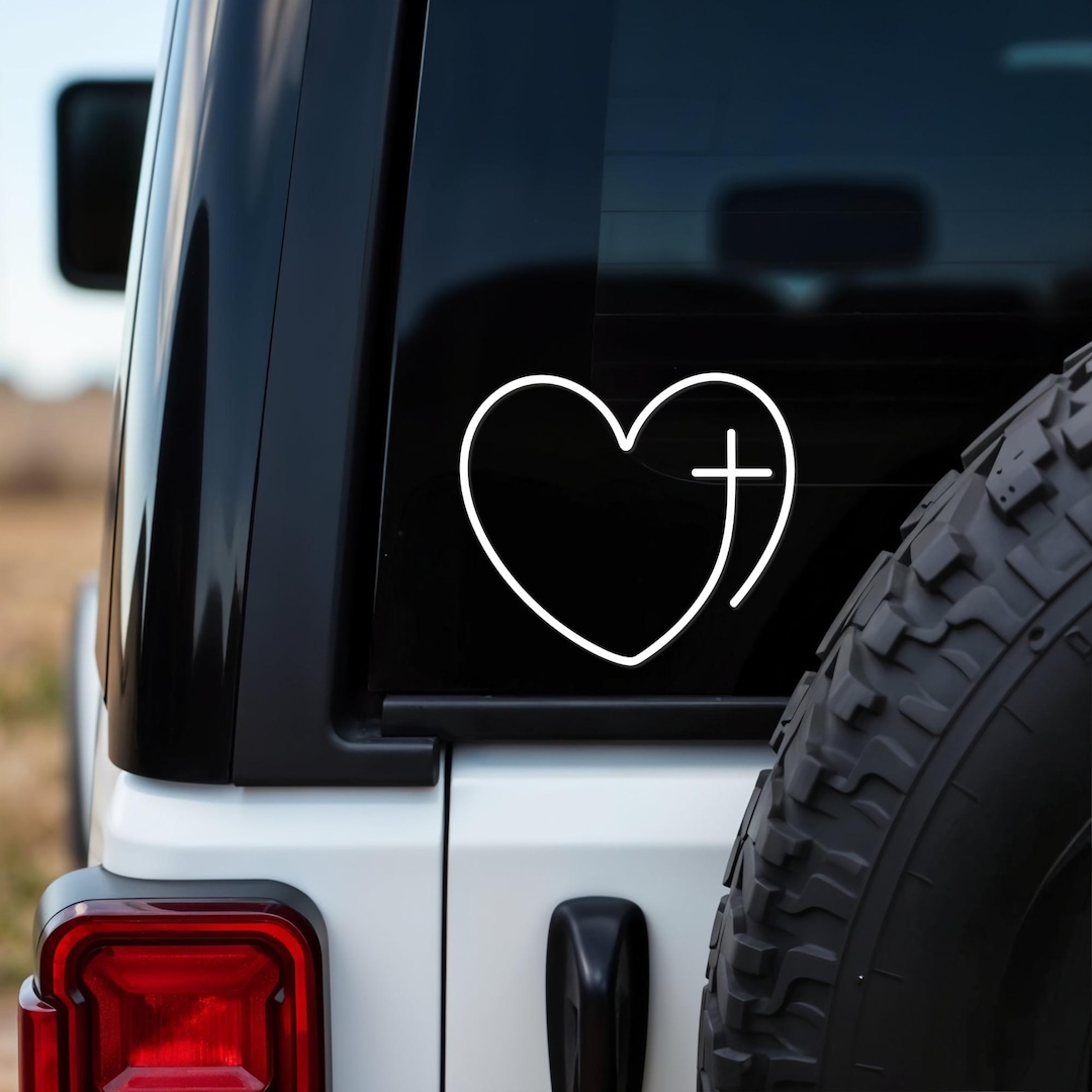 Christian Cross Car Decal - Christian Sticker - Car Window Decal ...