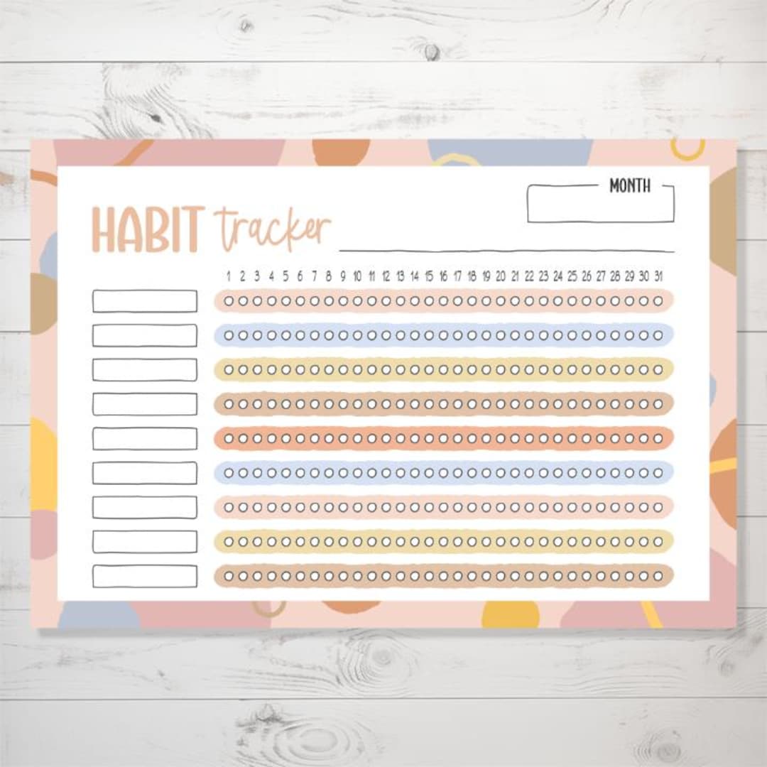 Monthly Habit Tracker Sticker Sheet, Goal Tracker, Health Tracker ...