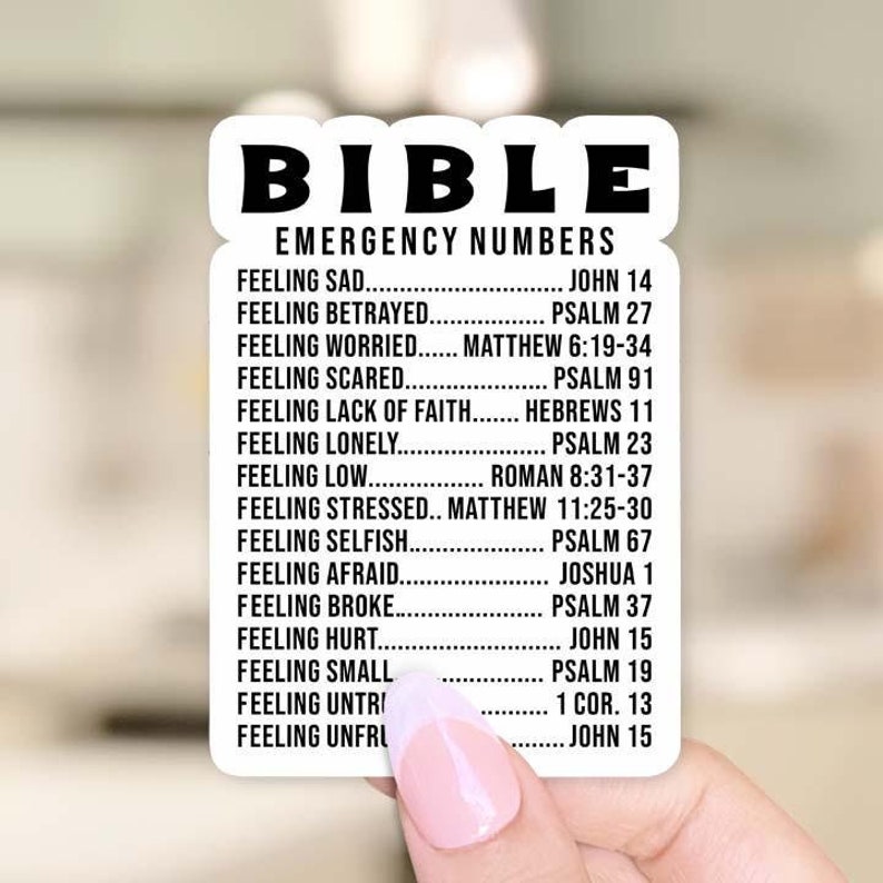 Emergency Bible Numbers Sticker - Etsy