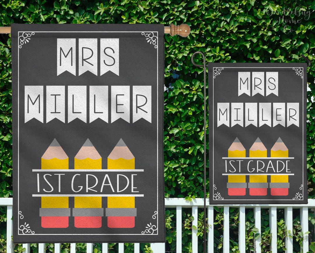 Personalized Teacher Flag-classroom Sign-back to School-classroom Decor ...