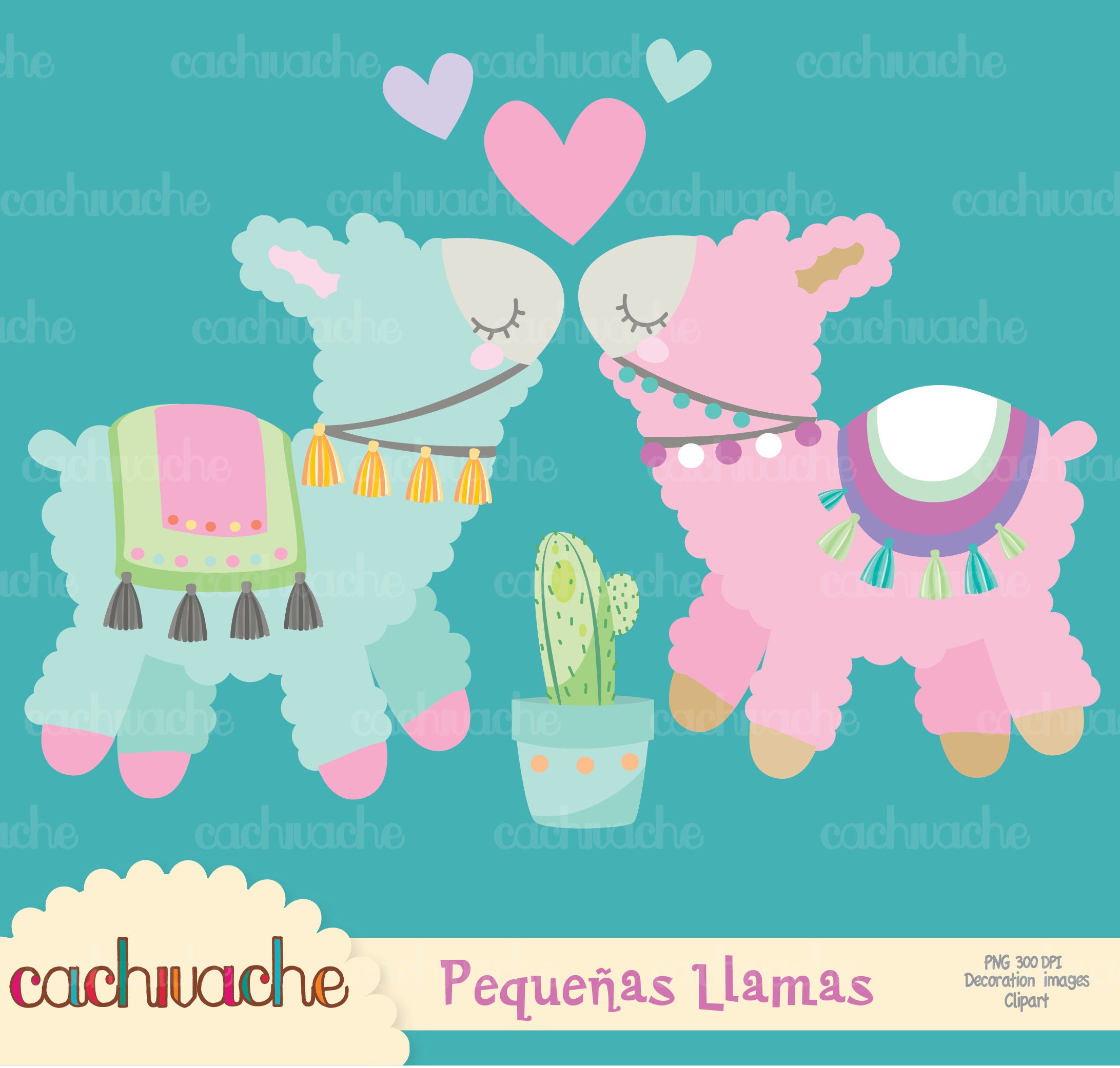 Llama Clipart Alpaca Clipart Cactus Clipart Llama - Etsy