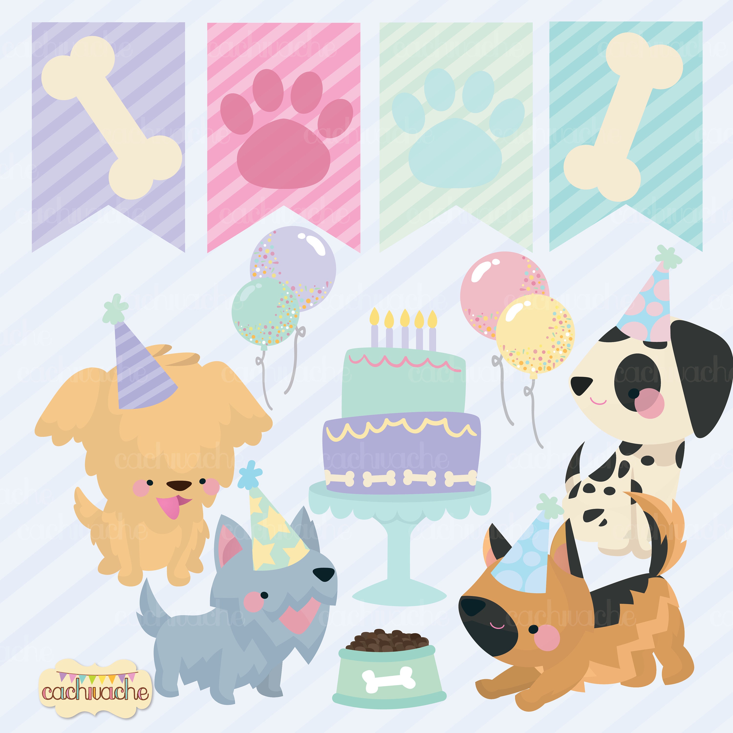 Dog clipart puppy clipart puppy party clipartlets woof | Etsy