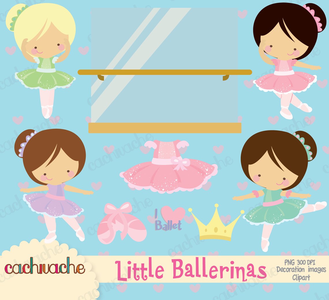 Ballet clipart little ballerinas clipart ballet class | Etsy