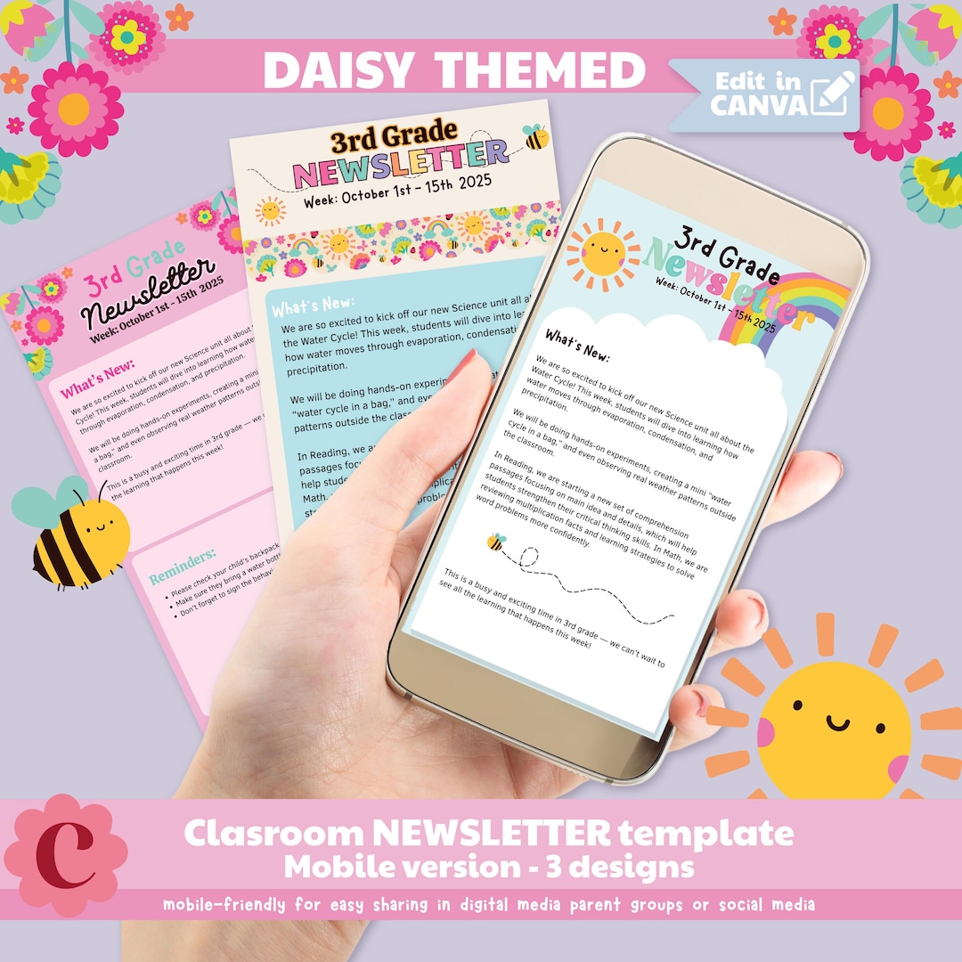 Classroom Mobile Newsletter Templates for Teachers – Classroom Website ...