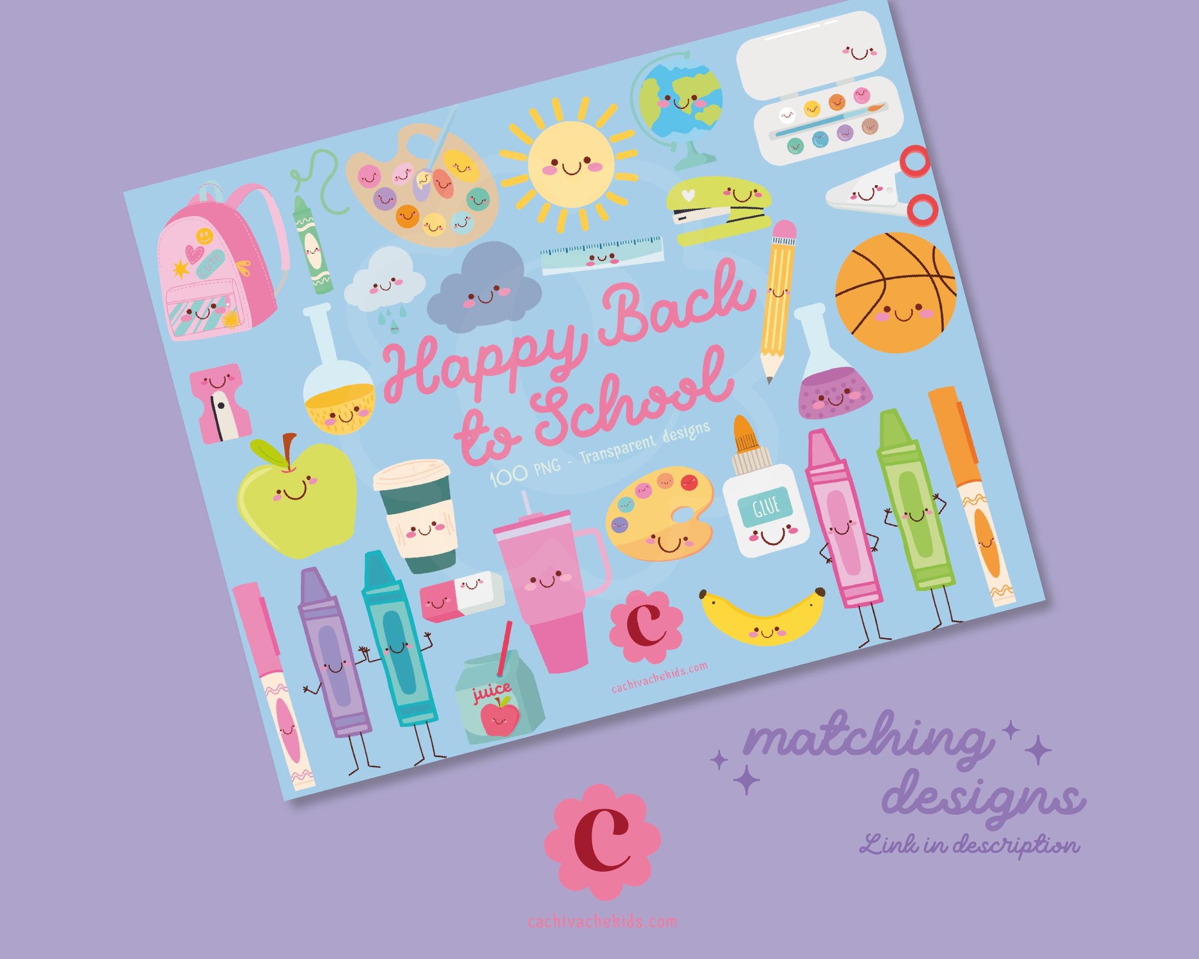 Clipart de regreso a clases: 140 PNG para descarga digital. Gráficos ...