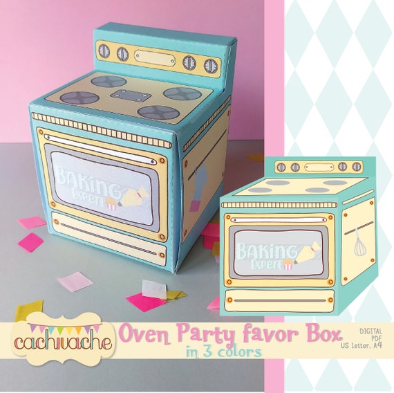 Oven Party Box Party Favor Digital Box Party Printable PDF | Etsy