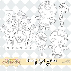 Outline Gingerbread Clipart, Outline Clipart, Outline Christmas Clipart ...