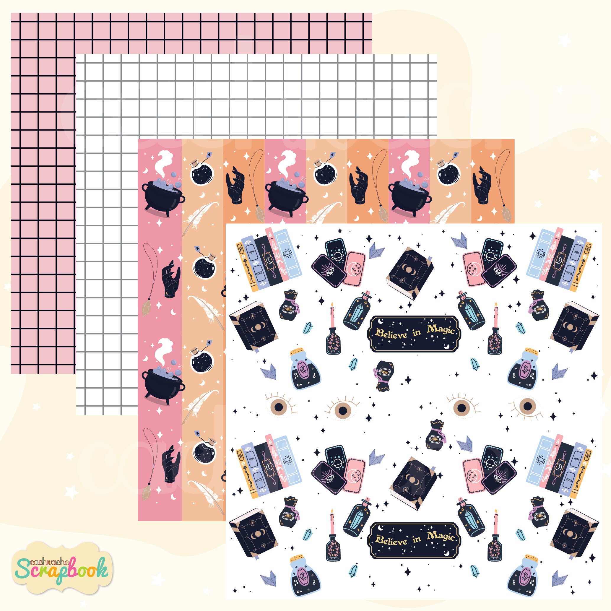 Halloween Seamless Digital Paper Magical Seamless Digital - Etsy