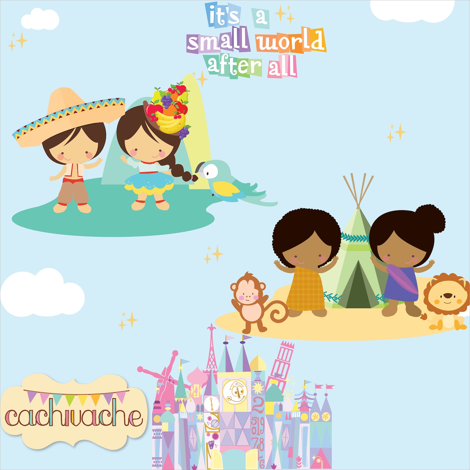 Its a Small World After All Clipart Children of the World - Etsy