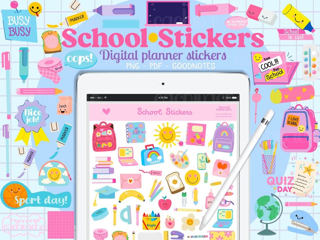 Digital Planner Stickers for Back to School, 300 Stickers for Students ...