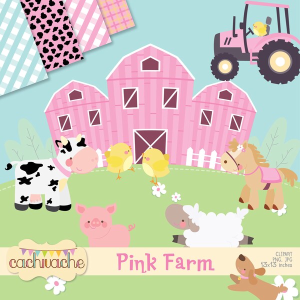 Farm Clipart - Etsy