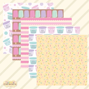 Ice Cream Digital Paper, Ice Cream Clipart, 20 Colorful Ice Cream ...