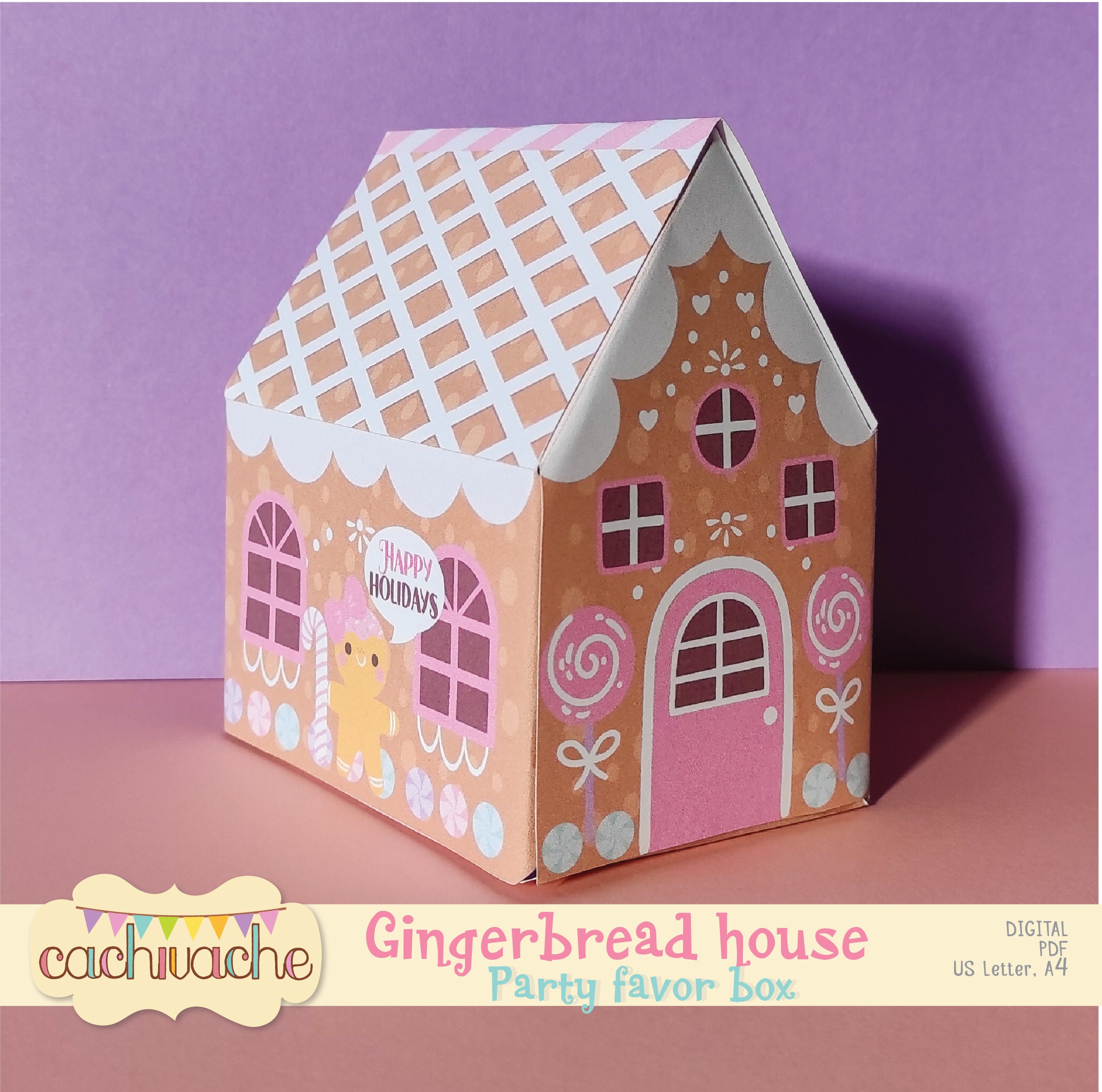 Gingerbread House Favor Box Paper Gingerbread Box Christmas - Etsy