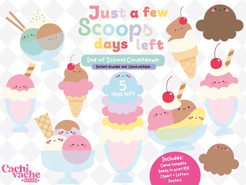 End of the Year Bulletin Board, Ice Cream Themed Summer Countdown ...