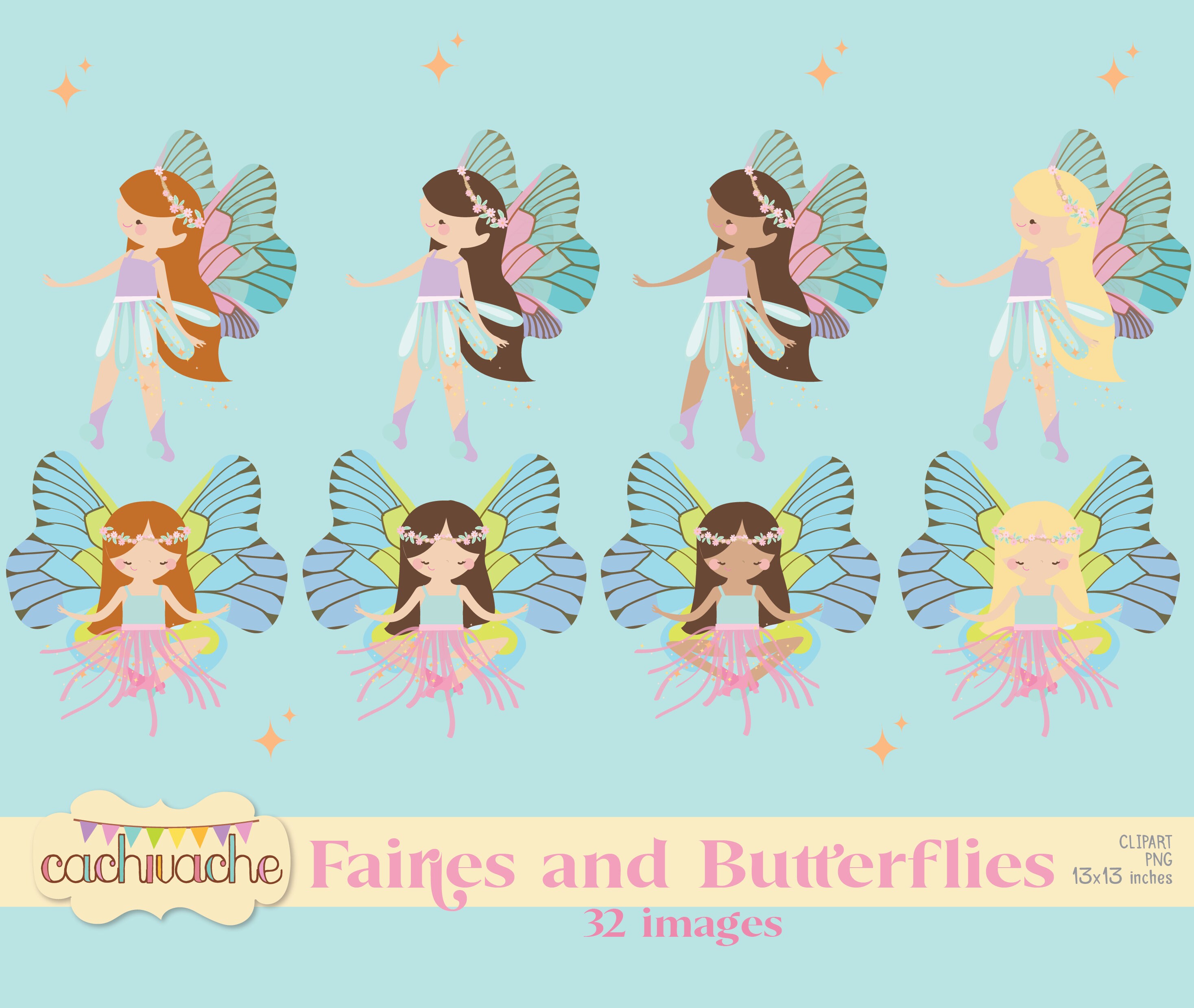 Fairy Clipart Fairy Garden Clipart Butterfly Clipart Pixie - Etsy