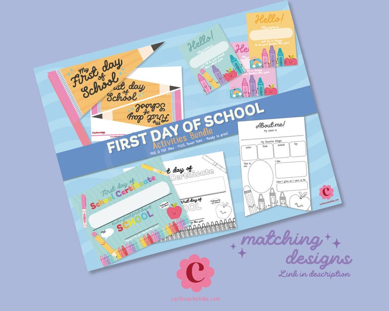 Back to School Classroom Clipart - 140 PNG for Digital Download - Cute ...