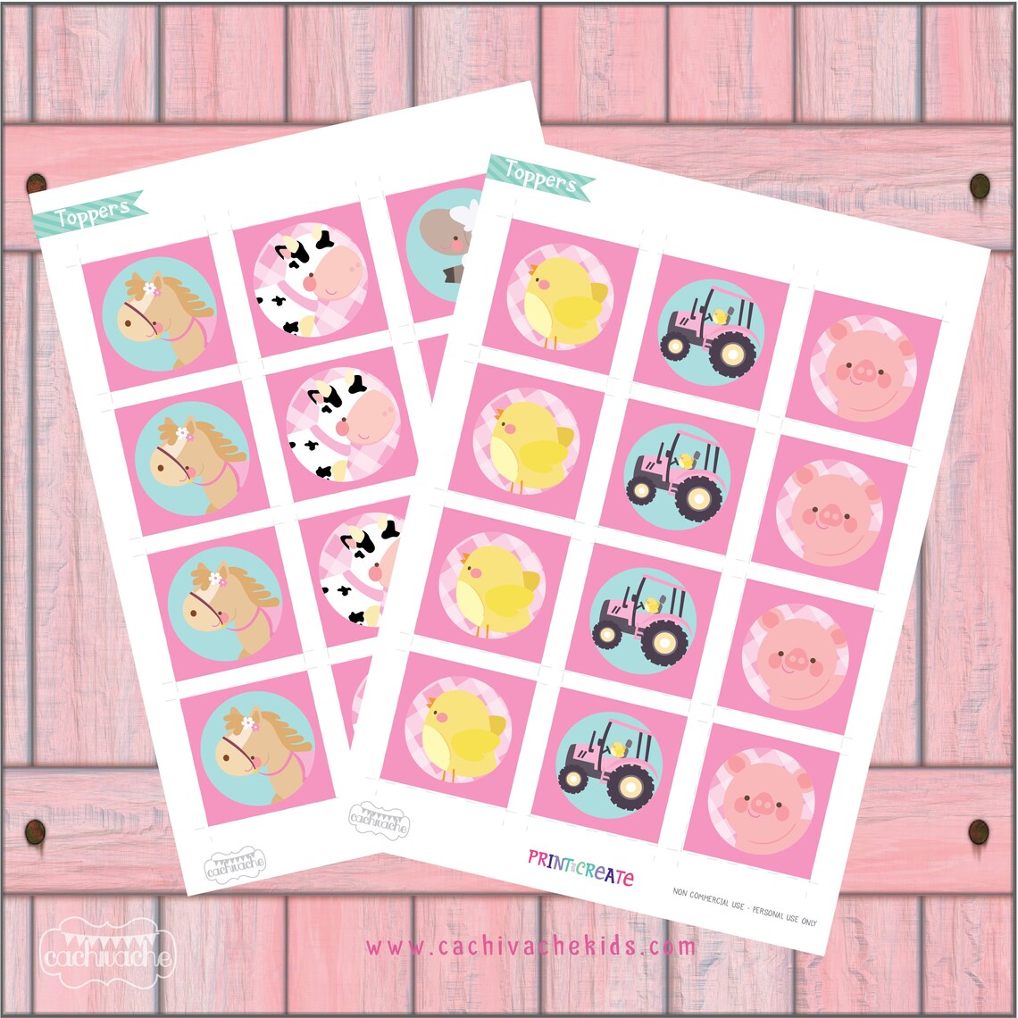 Cupcake Toppers Thank You Party Cards Printable Cupcake | Etsy